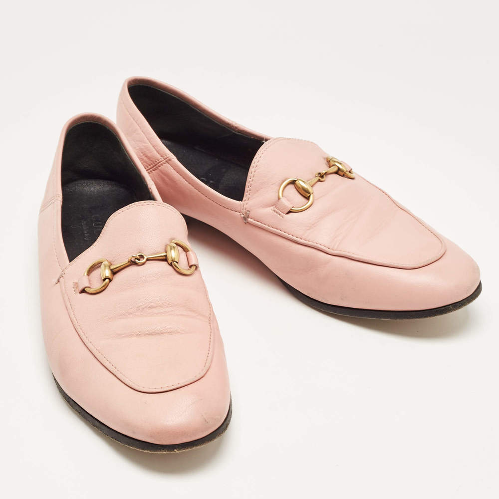 Gucci Pink Leather Jordaan Loafers - Gem